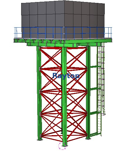 10m Height Elevated Water Storage Tank Tower - Buy Mild Steel Tower ...